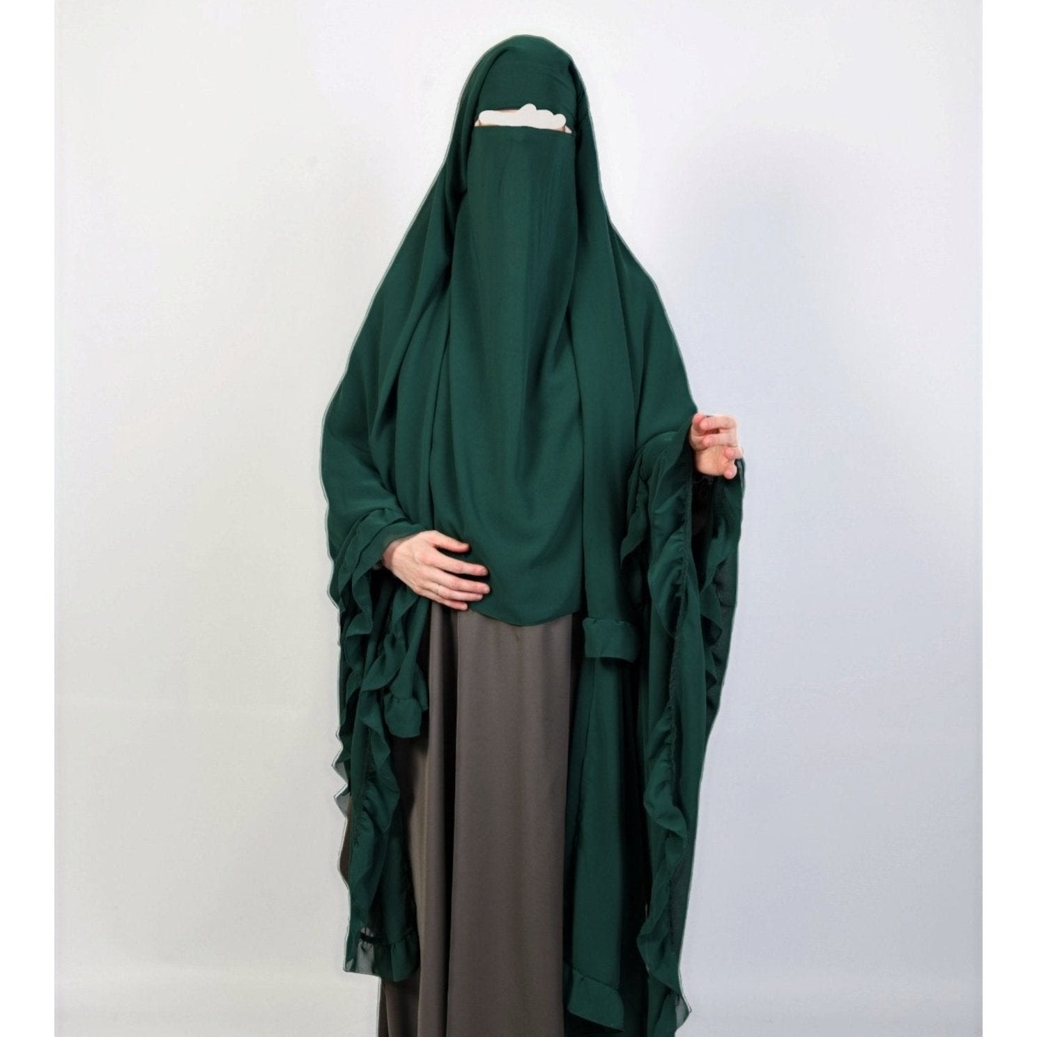3 Long Layered Niqab Khimar -OnHerDeen Clothing – On Her Deen Clothing